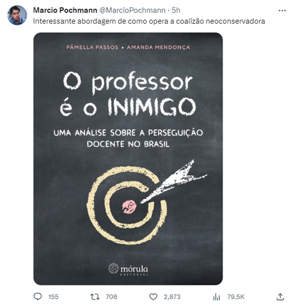 Alvo de críticas, Pochmann publica nas redes: “Professor é o inimigo ...